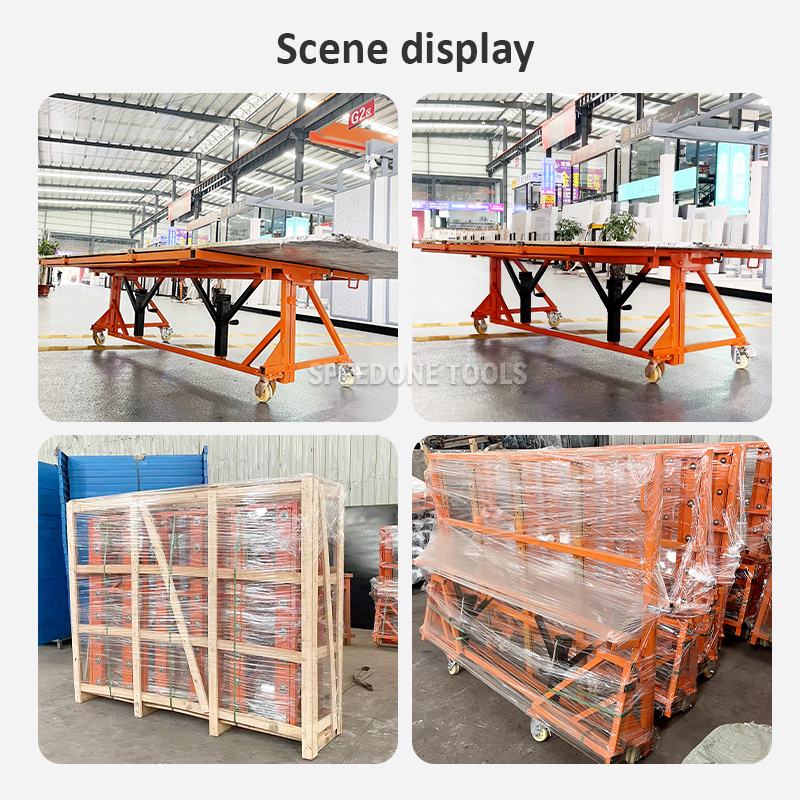 Stone Working Table Slab Transport Cart Universal Ball