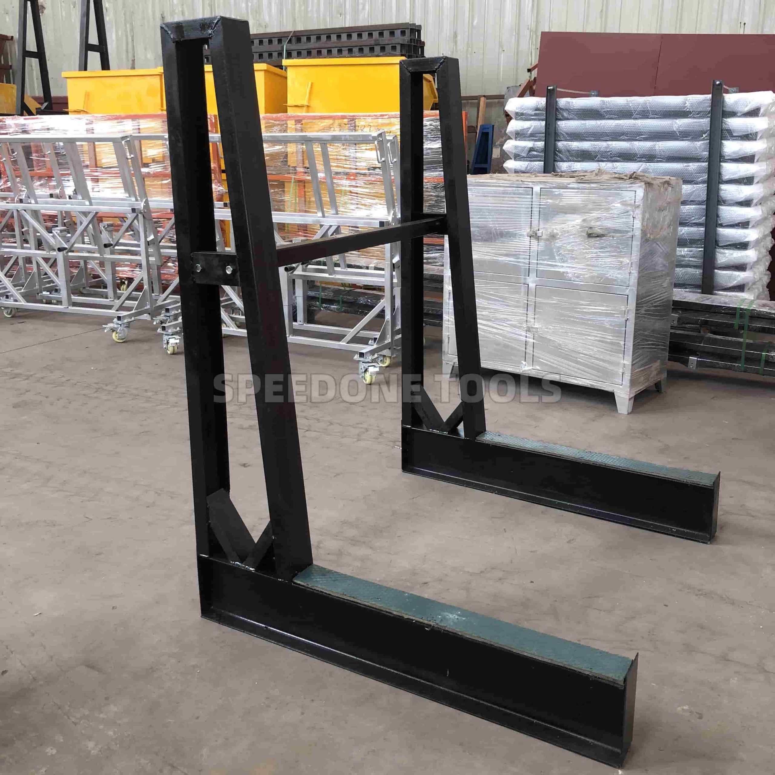 AJ-J Single-Sided H-Steel A-Frame Rack | Space-Saving Workshop Storage