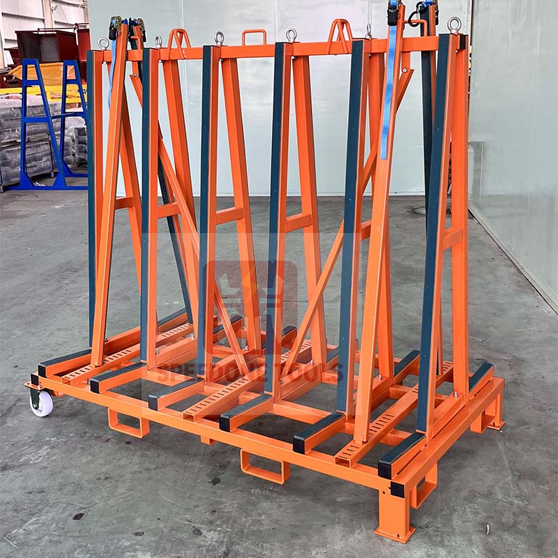 New A-Frame Metal Cart: Double-Sided For Glass And Granite, 4-Wheel ...
